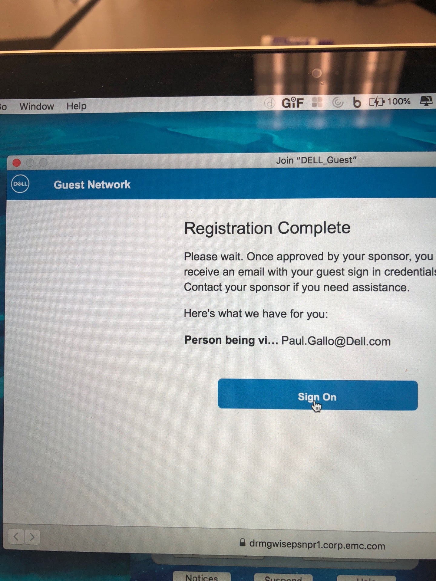 Dell Registration Page
