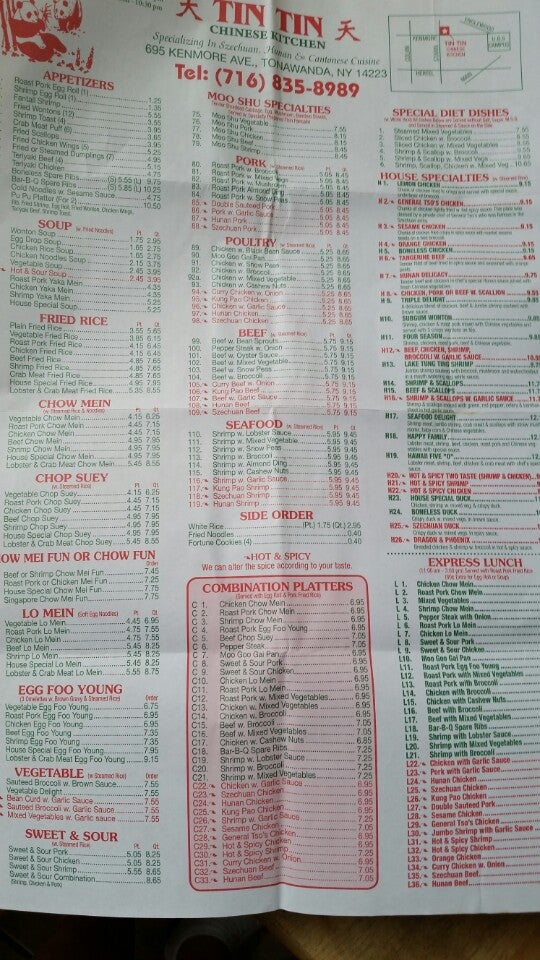 Tin Tin Chinese Restaurant, 695 Kenmore Ave, Buffalo, NY, Family ...