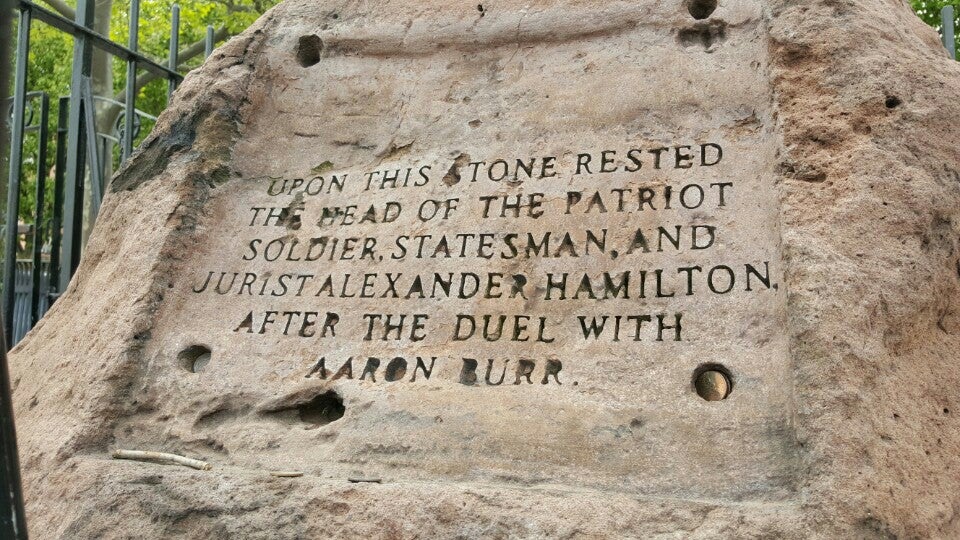 Alexander Hamilton's Death Rock, Hamilton Ave, Weehawken Twp, NJ ...