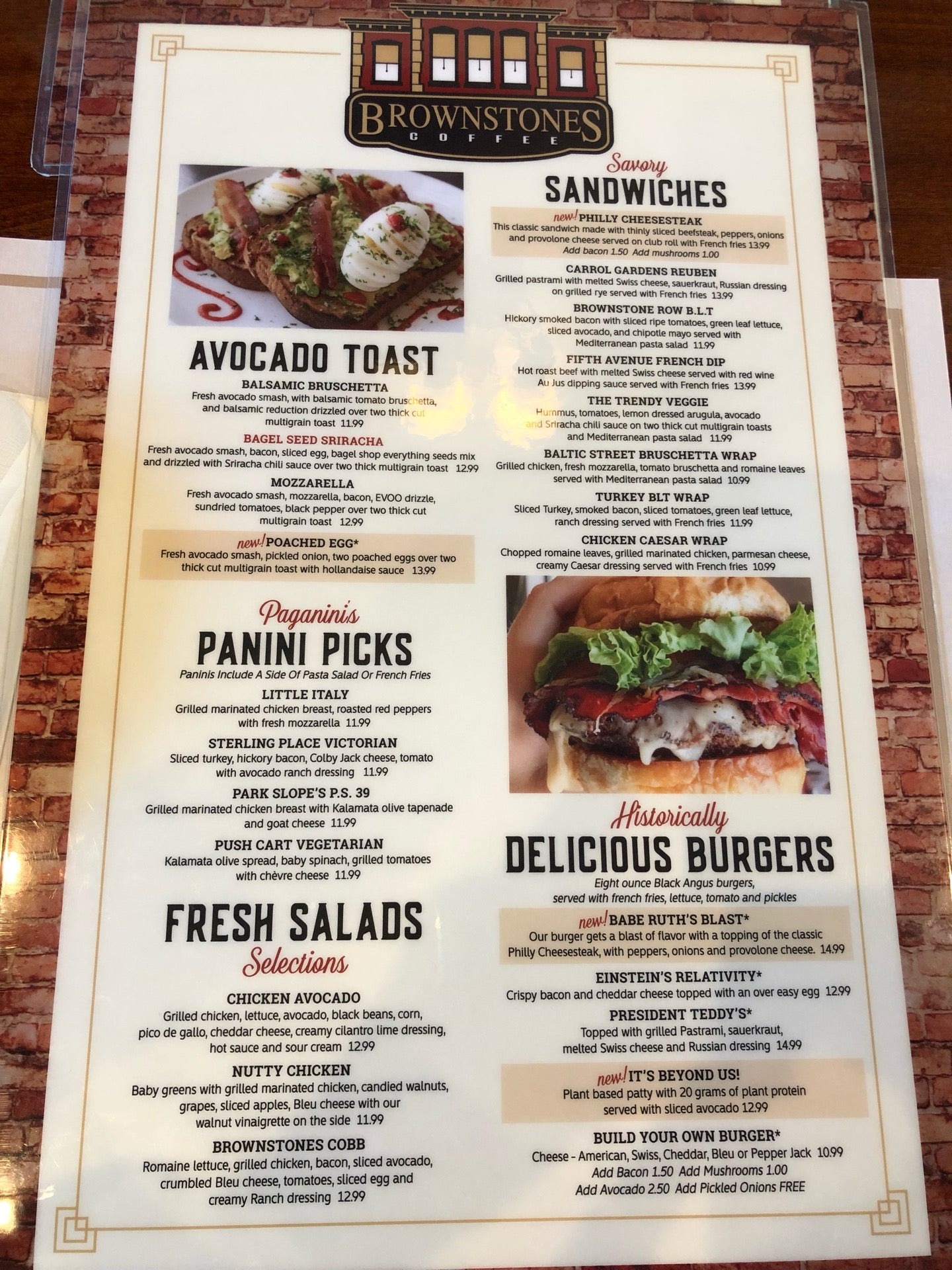 Brownstone Cafe Menu