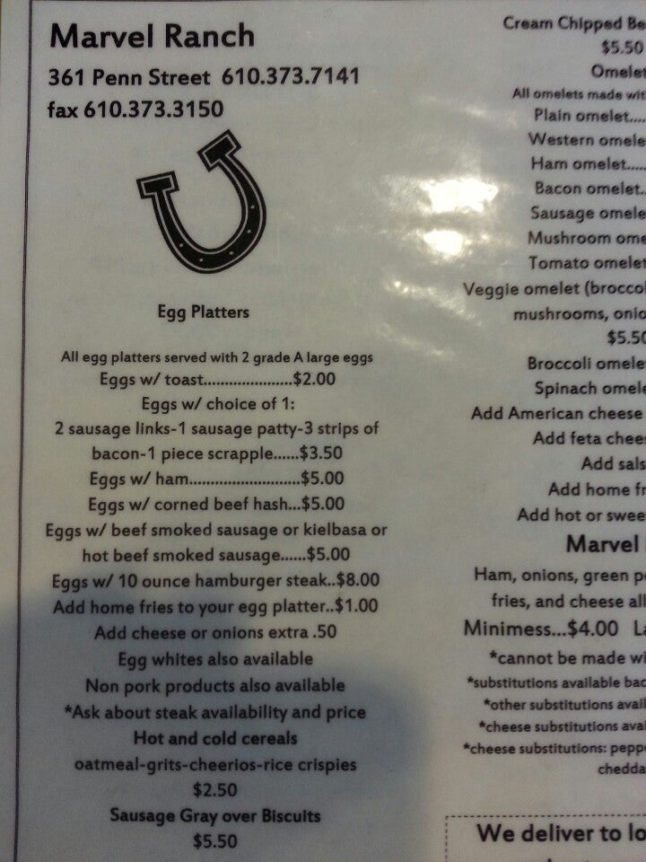 Marvel Ranch, 359 Penn St, Reading, PA, Eating places - MapQuest