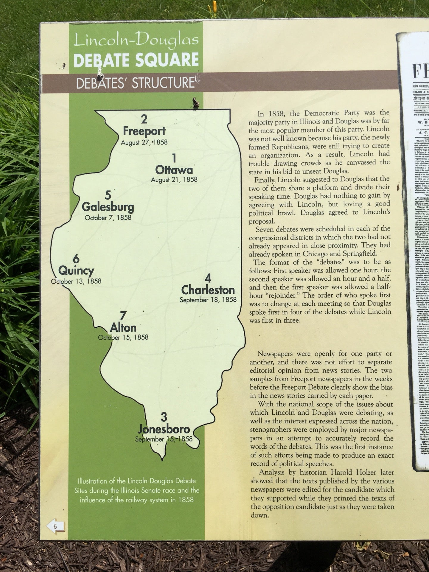 Lincoln Douglas Debates Map