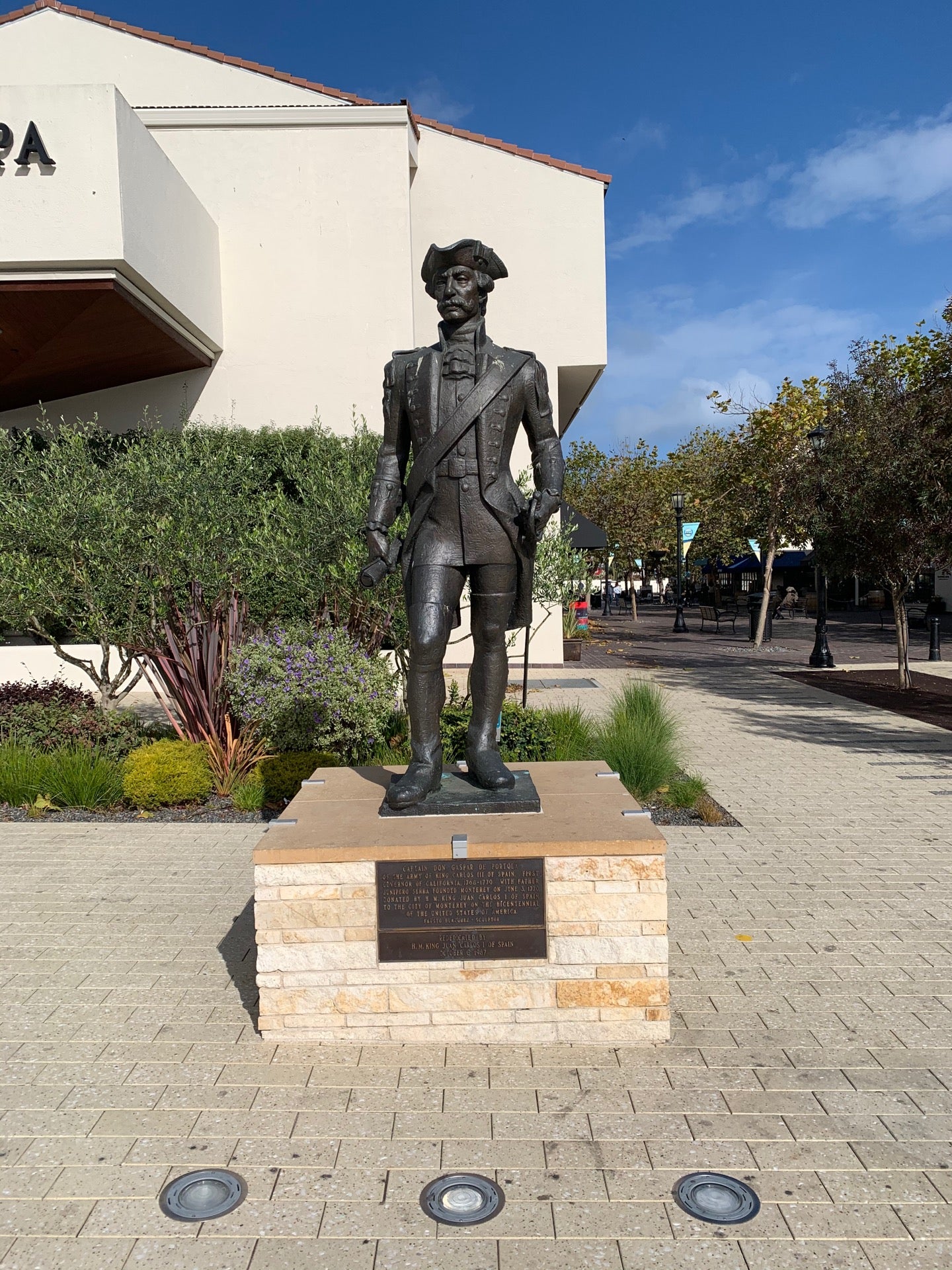 Statue of Captain Don Caspar de Portolá, Del Monte Ave, Monterey, CA ...