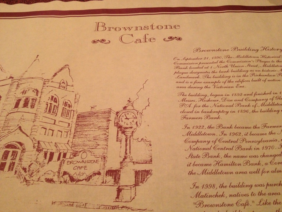 Brownstone Cafe Menu