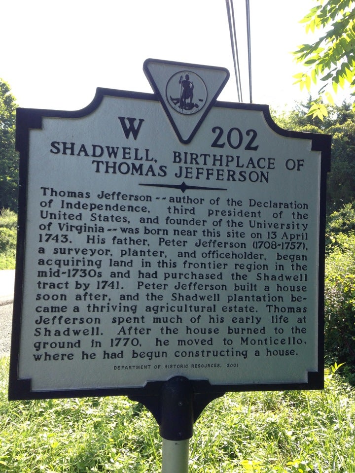 Shadwell, Birthplace Of Thomas Jefferson, Charlottesville, VA - MapQuest
