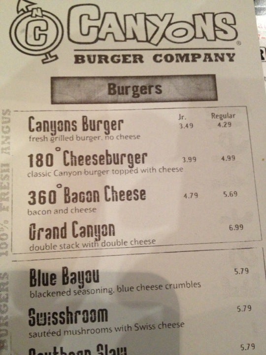 Canyons Burger Chicago, 243 W 63rd St, Westmont, IL, Eating places ...