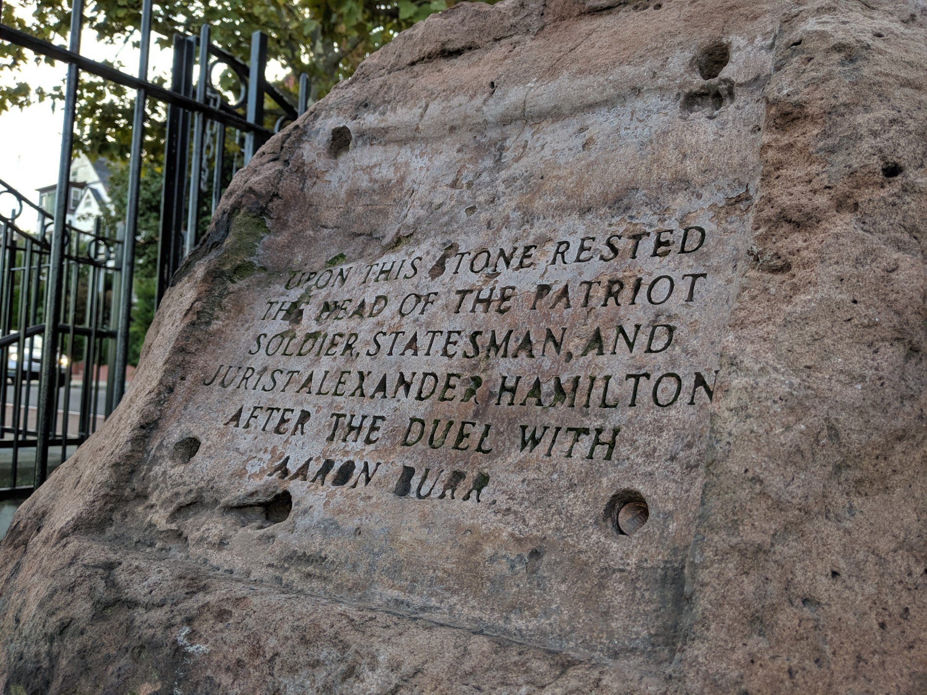 Alexander Hamilton's Death Rock, Hamilton Ave, Weehawken Twp, NJ ...