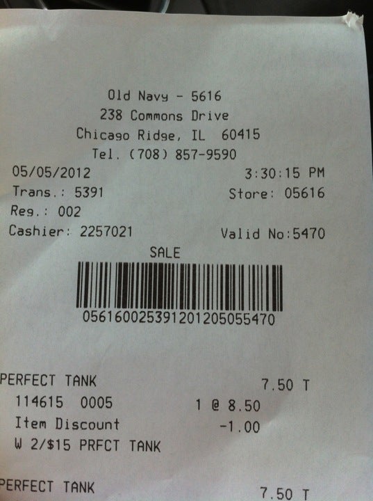 Dollar Tanks Old Navy